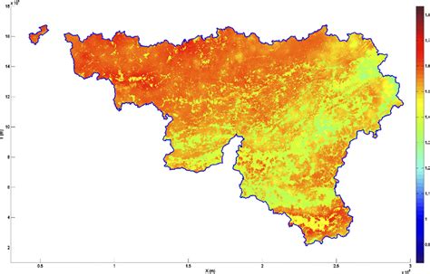 Map Of The Average Bulk Density Over 100 Realizations Units G Cm 3