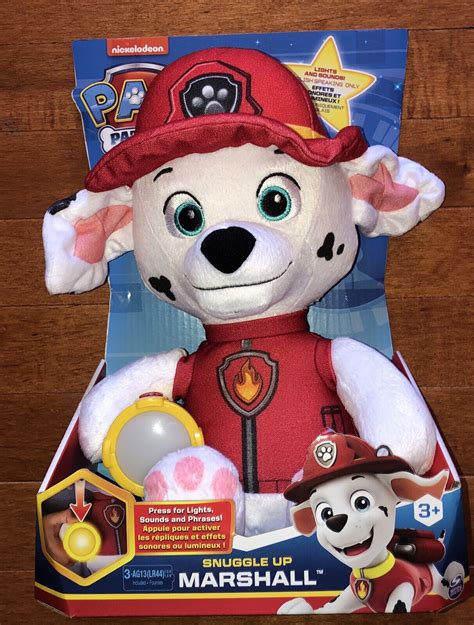 Spin Master Paw Patrol Snuggle Up Pup Marshall Doll Plush Toy New Ebay