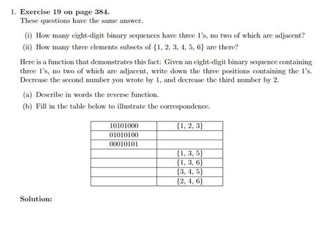 solved exercise 19 on page 384 these questions have the