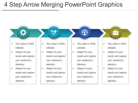 4 Step Arrow Merging Powerpoint Graphics PowerPoint Slide Images PPT Design Templates