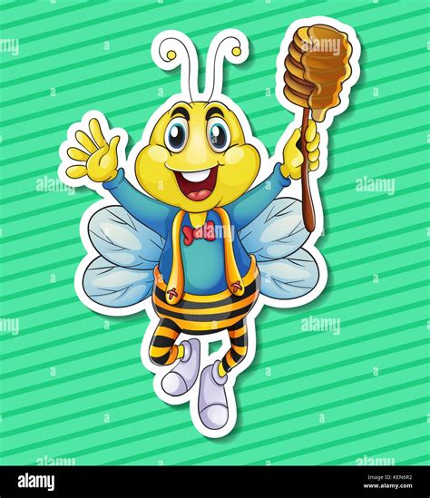 Illustration Of A Bee Holding Honey Stock Vector Image And Art Alamy