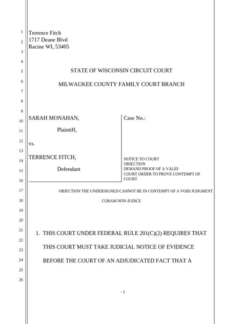Objection Demand Proof Of Valid Court Order To Prove Contempt Of Court Pdf Due Process Law