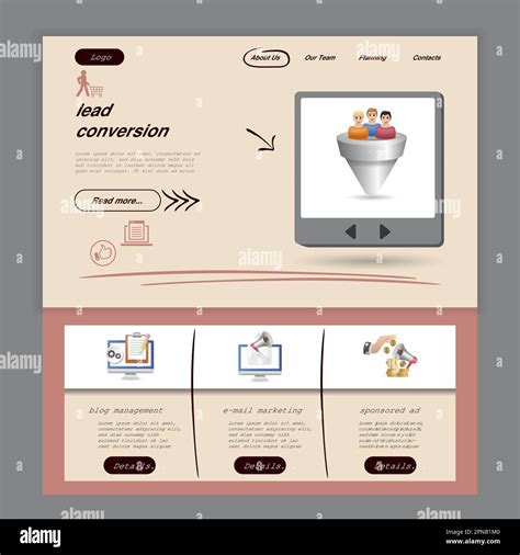 Lead Conversion Flat Landing Page Website Template Blog Management E