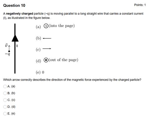 Solved Question Points A Negatively Charged Particle Chegg