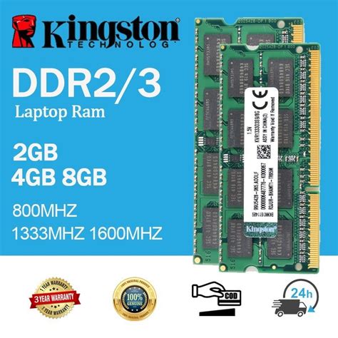 Kingston 2gb 4gb 8gb Ram Ddr2 Ddr3 Ddr3l 800 1333 1600mhz แรมแล็ปท็อป