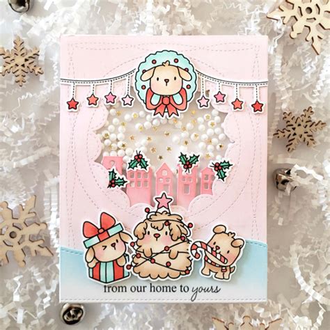 Mama Elephant Yappy Woofmas Shaker Card With Soft Ink Blending Tutorial
