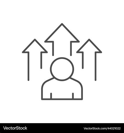 Human Self Development Line Outline Icon Vector Image