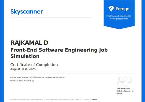 Frontenddevelopment Softwareengineering Reactjs Learningbydoing Forage Skyscanner Rajkamal D