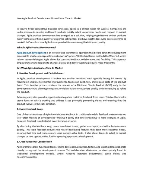 Ppt How Agile Product Development Drives Faster Time To Market