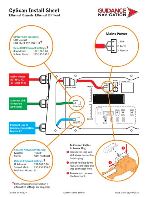 94 0122 4 Cyscan Iv Install Sheet Ethernet Dp Ethernet Console 3