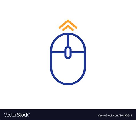 swipe up mouse line icon scrolling arrow sign vector image