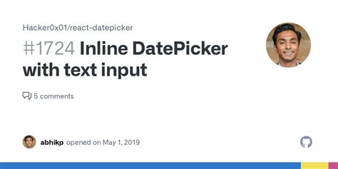 Inline Datepicker With Text Input · Issue 1724 · Hacker0x01react