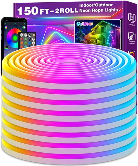150ft Neon Rope Lights Flexible Led Rope Lights Control With App Remote