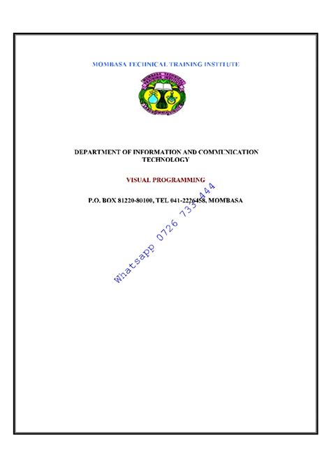 Sad Notes K For A Diploma In Ict Module 2 Ministry Of Education