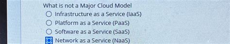 Solved What Is Not A Major Cloud ModelInfrastructure As A Chegg
