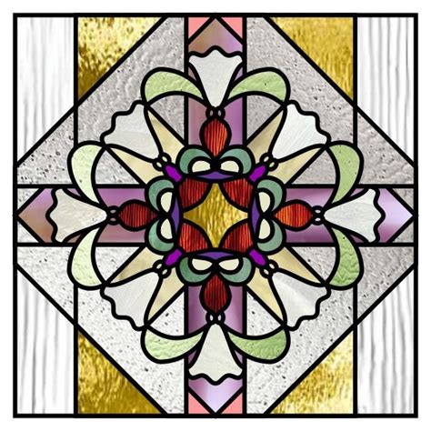 Easter Lily Geometric Stained Glass Pattern With Cross Stained Glass Panels Stained Glass