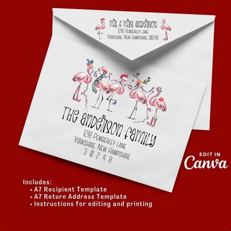 Editable Christmas Envelope Template Canva Envelope Template DIY