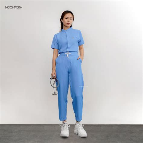 Jual 𝐍𝐎𝐂𝐇 𝐅𝐎𝐑𝐌 Scrub Stretch Way Lengan Pendek Doctors Scrub Set