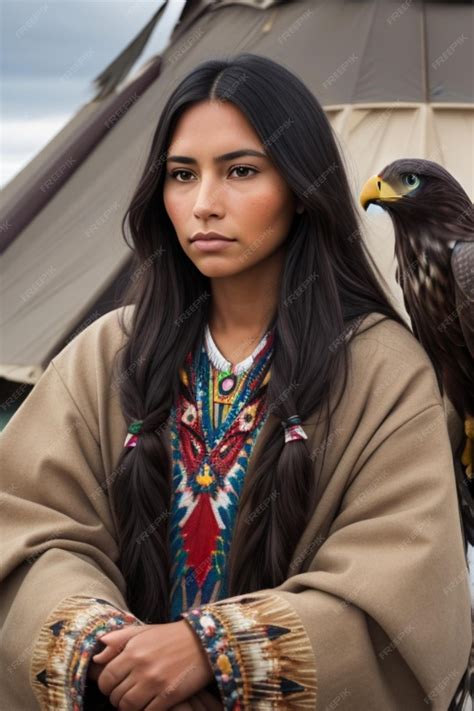 Premium Ai Image Young Beautiful Indian Native American Woman In