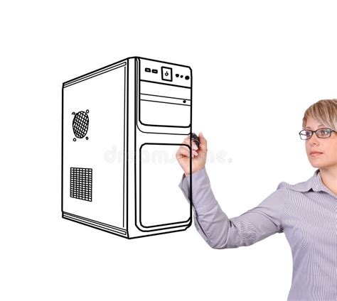 Woman Drawing Computer Stock Photo Image Of Black Lady 28371322