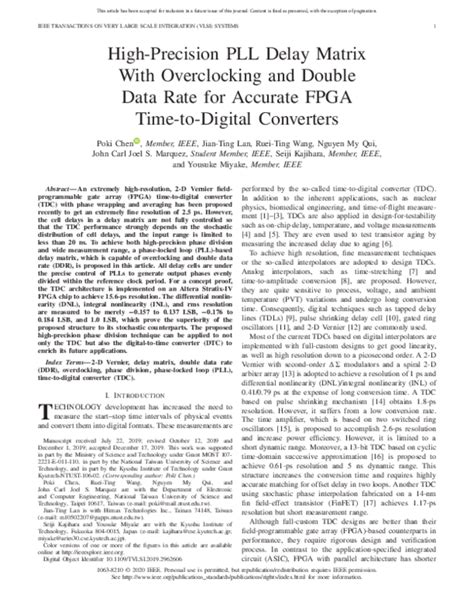 Pdf High Precision Pll Delay Matrix With Overclocking And Double Data