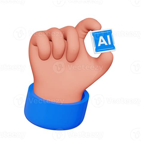 Hand Holding Chip Artificial Intelligence 3d Icon 33127709 Png