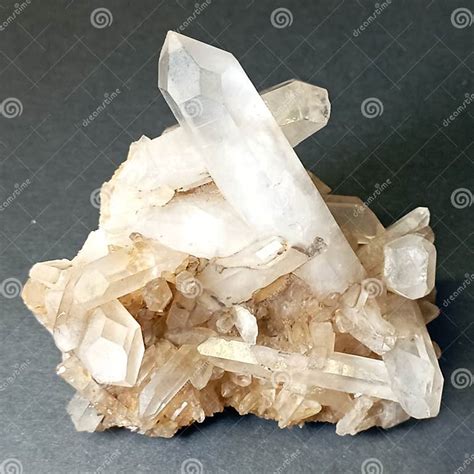 Quartz Crystal Cluster Showing The Hexagonal Crystal Structure Stock Image Image Of