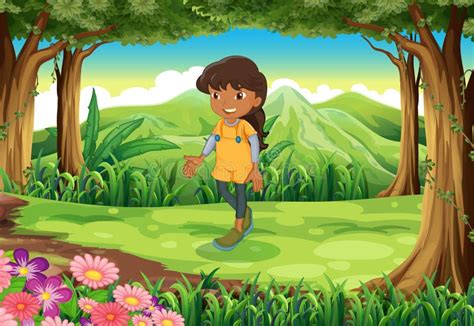 Una Muchacha En El Bosque Ilustración Del Vector Ilustración De Tajado