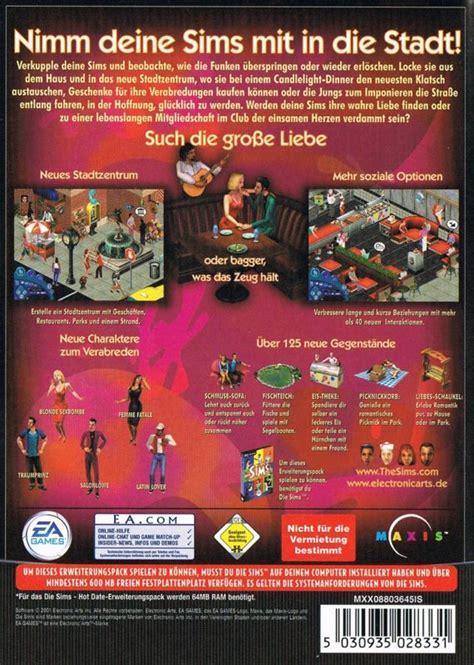 The Sims Hot Date 2001 Windows Box Cover Art Mobygames