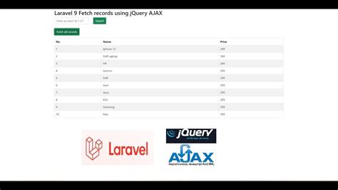 Laravel 9 Fetch Records Using Jquery Ajax Youtube