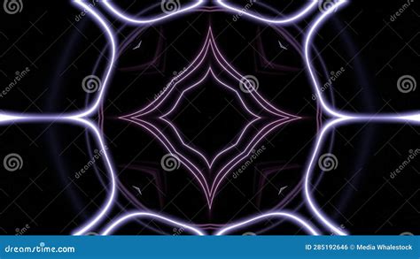 Geometric Kaleidoscopic Background With Transforming Shapes Design Moving Neon Silhouettes On