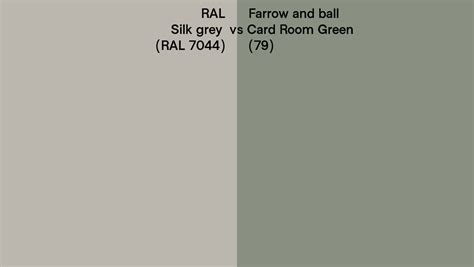 Ral Silk Grey Ral 7044 Vs Farrow And Ball Card Room Green 79 Side