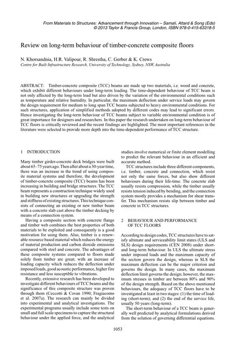 Pdf Review On Long Term Behaviour Of Timber Concrete Composite Floors