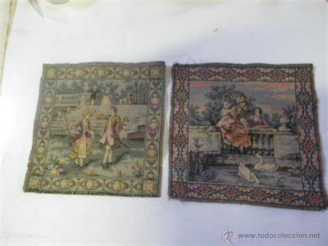 Lote De 2 Tapizes Antiguos Siglo Xix Escenas R Comprar Tapices