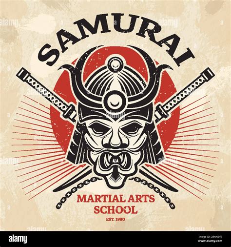 Japanese Martial Poster Agressive Asian Warrior Mask For Armor Helmet