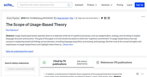 The Scope Of Usage Based Theory