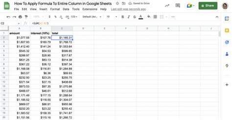 How To Apply A Formula To An Entire Column In Google Layer Blog