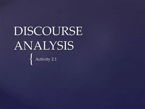 Discourse Analysis Ppt