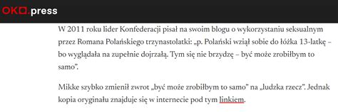 Koroluk on Twitter Molestowanie trzynastolatki przez Polańskiego Ludzka rzecz być może