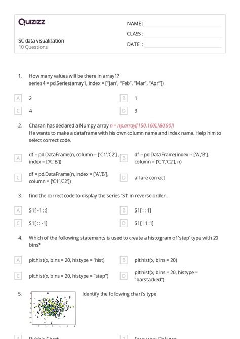 50 Data Visualization Worksheets For 12th Class On Quizizz Free