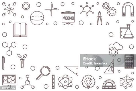 Stem 벡터 수평 프레임 벡터 개념 개요 그림 Stem 주제에 대한 스톡 벡터 아트 및 기타 이미지 Stem 주제 개념