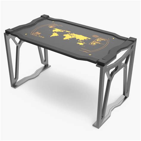 Sci Fi Table Orange 3d Model 24 3ds Blend C4d Fbx Max Ma Lxo
