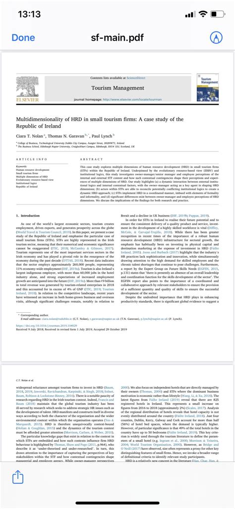 Thomas Garavan On Linkedin My Latest Co Authored Paper In Tourism Management A Wonderful… 22