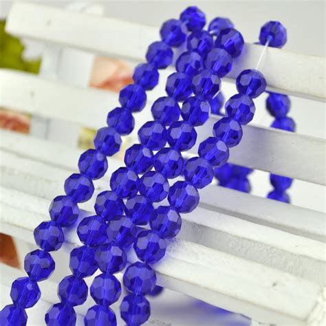 198pcslot 6mm Deep Royal Blue Color Faceted Glass Crystal Spacer Beads