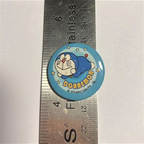 Cute Doraemon Round Metal Button Pin Brooch Adorable Depop