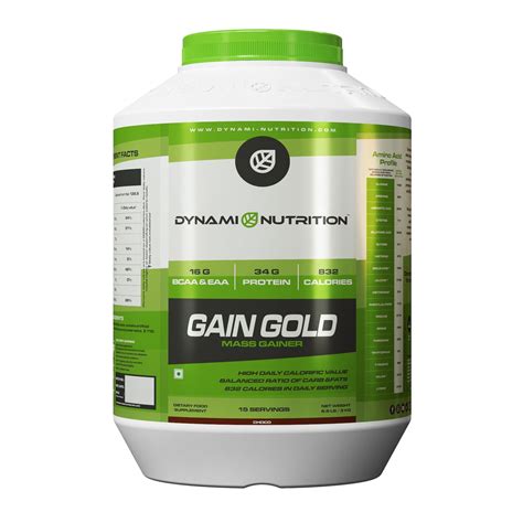 Dynami Nutrition Gain Gold Mass Gainer 66lbs Chocolate