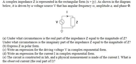 Solved Question Complex Impedance Background A Complex Impedance Z Is