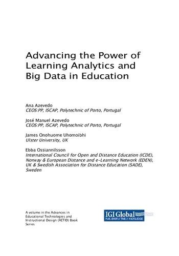 خرید کتاب advancing the power of learning analytics and big data in