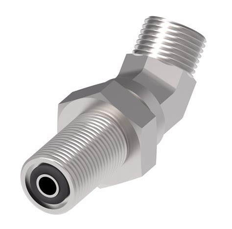 Ff2144t0606s Aeroquip By Danfoss Ors Male Ors Male 45° Elbow Bulkhead Adapter 06 Male O