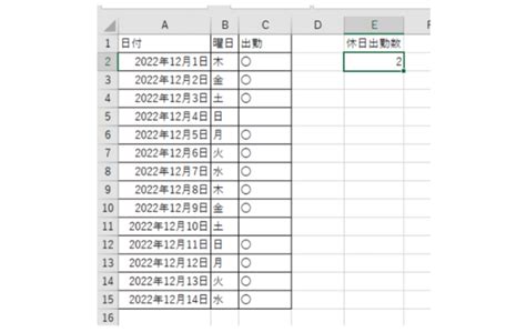 Excel（エクセル）で休日出勤をカウントする方法を紹介！ ビズマジック